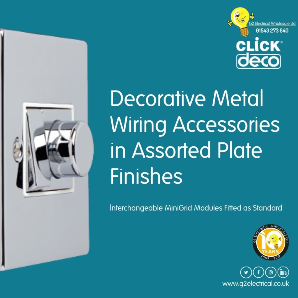 New from Click Scolmore’s Click DECO® Range – G2 Electrical Wholesale Ltd